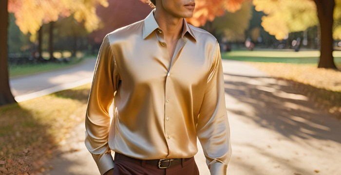 Warm Autumn: Men's Gold Shirt Collection– DiBanGuStore