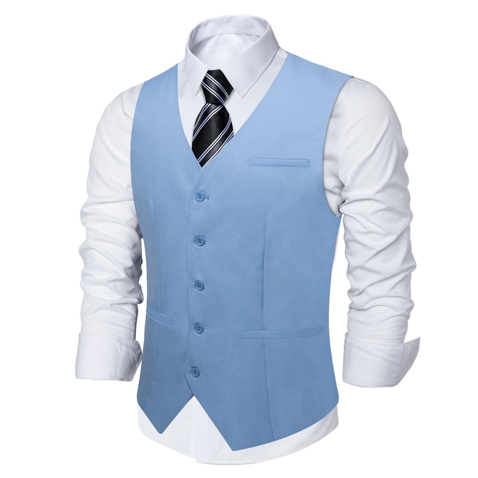 Light Blue Vest And Tie